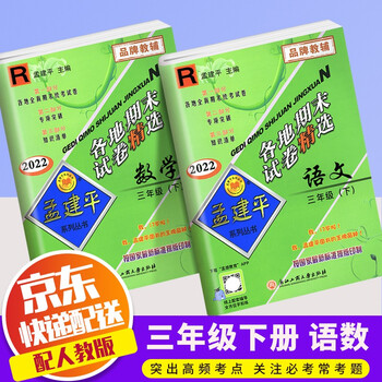 2022新版孟建平系列丛书各地期末试卷精选三年级下册期末冲刺同步训练考试卷子模拟练习题 三年级下册 语文+数学 人教版