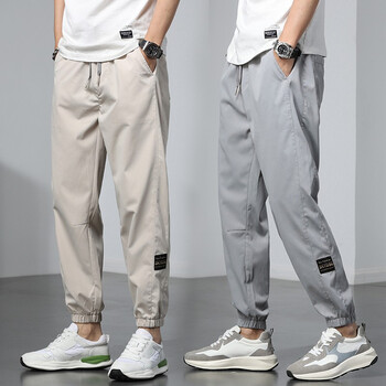 戈凡尔【两条装】春秋季休闲裤男 宽松潮流微修身九分速干工装束脚裤 NS-556灰色+杏色 M【(160-165CM)90-110斤】【图片 价格 品牌 报价】-京东