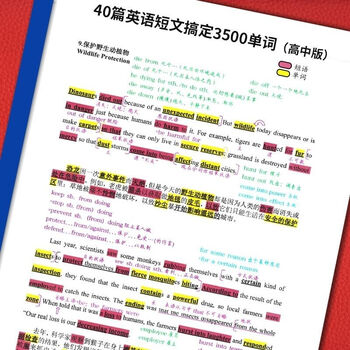 新版40篇短文英语短文搞定高考3500单词短语词汇彩色速记笔记本 40篇短文彩色版+41页固定搭配