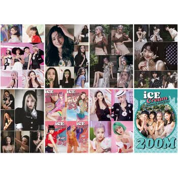 金智妮海报 全新Jennie周边墙贴墙纸壁纸高清挂画一套8张 集体E款 海报43X29cm 一套8张