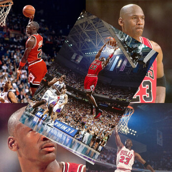 迈克尔乔丹麦迪欧 文库里海报8张篮球NBA球星周边写真宿舍墙贴纸 乔丹海报(8张随机)