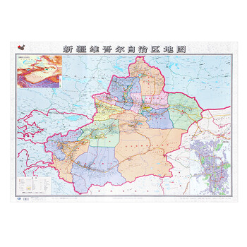 2022版新疆维吾尔自治区地图挂图贴图 双面覆膜防水加厚超大版约1.1*0.8米 政区交通铁路高速旅游商务办公家用 【贴图】无挂杆