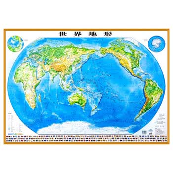 2022新版 中国地图 世界地图 3d凹凸立体地形图 1.1*0.8米 儿童学生教师地理地图挂图 世界地形图