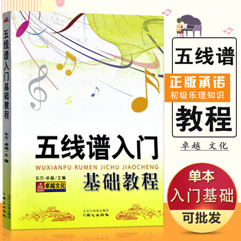 【】五线谱入门基础教程材入门知识乐理儿童零基础本初学者零自学视频识谱音乐卓越同心图解小提琴钢琴乐谱理论图书籍