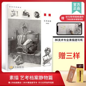 素描艺考档案静物篇2020赏书文化绘画基础入门训练单体组合几何体石膏人物头像范画临摹范本美术绘画高考