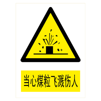 定制安全标识牌警示警告标示贴纸提示牌标志牌小心当心标示牌TBP TBP74 当心煤粒飞溅伤人 30*20厘米 覆膜防水PP贴纸