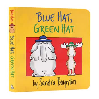 英文原版 Blue Hat Green Hat 蓝帽子 绿帽子 纸板书 Sandra Boynton 宝宝启蒙认知 学颜色 英文版 进口英语原版书籍