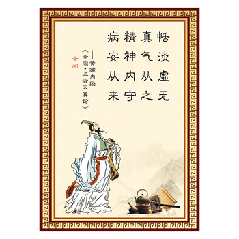 医院中医文化科室挂图海报黄帝内经素问十八反十九畏宣传画展板墙贴画WSH46 WSH46-02 黄帝内经 80*60厘米 覆膜防水PP贴纸
