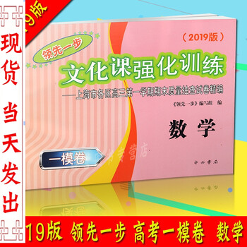 2019版领先一步文化课强化训练上海高考一模卷 数学 试卷 上海市各区高三学期期末质量抽查试卷精选