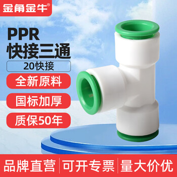 ppr快速接头4分20免热熔水管配件6分25直插式快接管件免烫活接头 20（4分）快接三通【图片 价格 品牌 报价】-京东