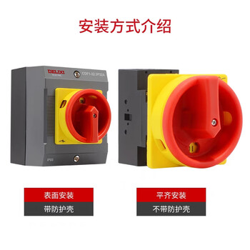德力西CDF1负荷开关10A/16A/20A/32A/63A负载断路负荷隔离开关3P CDF1-100 100A 3P 表面安装带防护外壳 ...