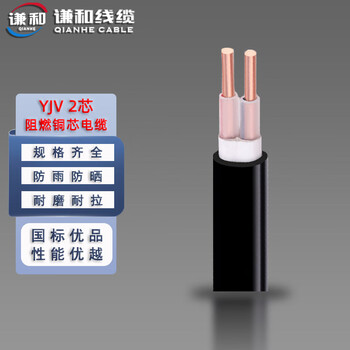 【谦和YJV】谦和 电线电缆YJV2*2.5平方铜芯电缆线二芯 国标阻燃户外电源线 1米【行情 报价 价格 评测】-京东