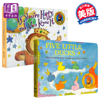 Raffi歌谣绘本2册 英文原版 Five Little Ducks 韵律儿歌童谣 纸板书 