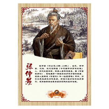 中医文化宣传画海报古代中华十大名医名师相肖像头像画像挂图墙贴画覆膜贴纸WSA WSA59-02 张仲景 120*80厘米 覆膜防水PP贴纸