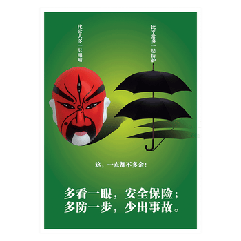 2022年安全生产月宣传画海报挂图展板企业文化安全文化宣传栏墙贴画NAH NAH03 多看一眼 60*40厘米 覆膜防水PP贴纸