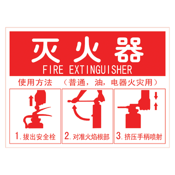 定制订做消防器材标志标识牌标贴灭火器使用标示贴提示牌TEP TEP50 灭火器标识 40*30厘米 覆膜防水PP贴纸