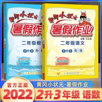 可单买/2022年新版黄冈小状元二年级暑假作业语文数学全套部编人教版小学生2学期专项训练上册下册 语文数学 人教版