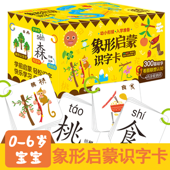 【包邮】象形启蒙识字卡 600面0-3岁幼儿识字卡片 幼儿看图识字卡幼小衔接 启蒙早教卡学龄前识