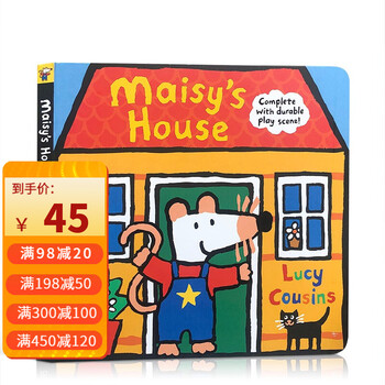 Maisys House系列小鼠波波的家:完整持久的游戏场景房子 英文原版儿童立体纸板书玩具