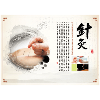 中医文化宣传画挂图海报针灸推拿足疗展板宣传栏横版墙贴画覆膜防水贴纸WSA75 WSA75-02 针灸宣传画 120*80厘米 覆膜防水PP贴纸