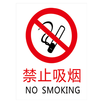 消防安全标志标识牌禁止吸烟NOSMOKING中英文禁烟标示贴提示牌TEP TEP70 禁止吸烟标识 30*20厘米 覆膜防水PP贴纸