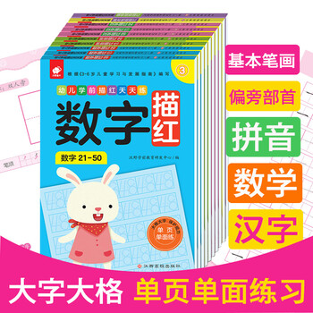 幼儿学前描红天天练（拼音+数字+汉字+基础笔画+偏旁部首 套装全10册）