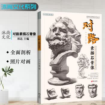 【】对路素描石膏像2021沐尚文化李洪影 石膏头像肖像五官结构头骨画画书籍本照片临摹范本画册