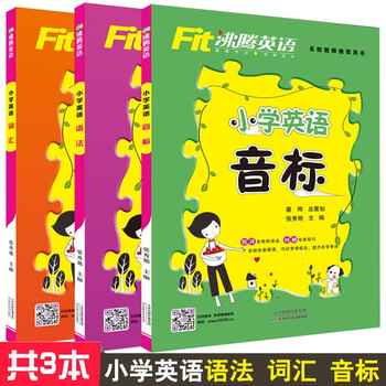 共3本沸腾英语小学英语语法词汇音标 小学生三四五六年级英语教材辅导资料练习册英语语法训练自学音标