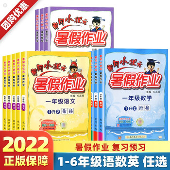 年级自选】黄冈小状元暑假作业一升二升三升四升五六年级语文数学英语人教版 暑假衔接 同步练习册 【二年级】语文+数学