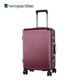 WINPARD/威豹拉杆箱行李箱男万向轮铝框20英寸登机旅行箱女24英寸硬箱 加厚纯PC坚固铝框顺滑 酒红 20寸【图片 价格 品牌 报价】-京东