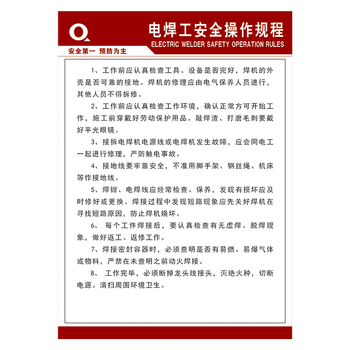 安全生产宣传画挂图安全操作规程火警小常识消防海报墙贴画NIH NIH02 电焊工安全操作规程 40*30厘米 覆膜防水PP贴纸