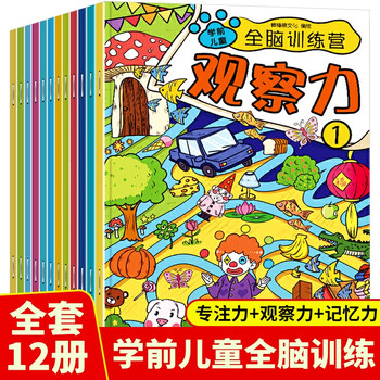 全12册找不同迷宫书专注力训练书3-4-5-6岁宝宝幼儿童早教益智书籍注意力观察力记忆力逻辑思维书籍