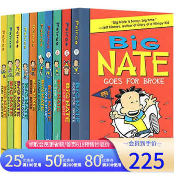 10册 Big Nate 我们班有个捣蛋王系列 大内特冒险记英文原版青少年课外阅读 儿童爆笑漫画章节书含4册章节书+6册活动书