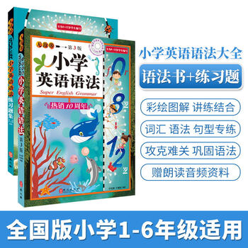 无敌小学英语语法+练习题集全套2册 第3版 小学英语语法和句型训练 语法大全辅导书三四五六年级小升