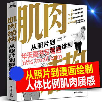 肌肉结构 从照片到漫画绘制 画男性身体肌肉描绘方法全身肌肉表现姿势照片集人体结构教学人物
