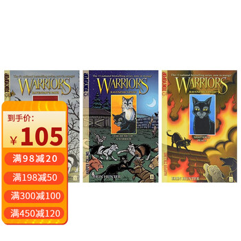 英文原版 Warriors: Ravenpaw's Path 猫武士 乌爪的旅程 3册 漫画绘本小说 儿童冒险文字读物