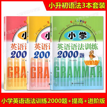 小学英语语法训练2000题 基础+提高版+进阶版全3册 适用于三四五六年级学生使用 练习书习题册语法