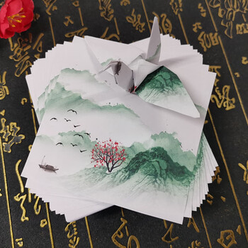 【400张】好看的折纸彩纸正方形古风材料中国风新古典印花儿童制作千纸鹤爱心手工飞机专用纸diy复古折叠纸 青山折纸约400张