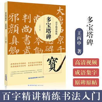 【视频教学】多宝塔碑百字精讲精练 颜真卿颜体楷书毛笔技法讲解笔画解析书法入门字帖教程 原碑原帖简体