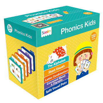 莎林英语自然拼读phonics kids单词幼儿英文闪卡支持 新款小达人点读笔32G 蓝色 单拍点读笔