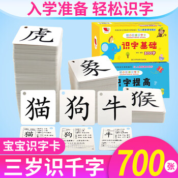 人教版识字卡3-6岁生字无图儿童识字卡片700字 幼儿园学龄前认字卡全套 宝宝启蒙早教记忆卡
