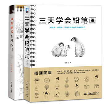 正版 三天学会铅笔画+风景速写基础入门（2本套装）飞乐鸟编著 美术绘画基础入门教程 铅笔速写教程书籍