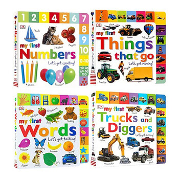 DK My First Words/Numbers/Trucks and Diggers/Things DK启蒙学系列 4册合售 纸板书 低幼亲子启蒙绘本 英文原版 3-6岁 . 梦想童趣城图书专营店