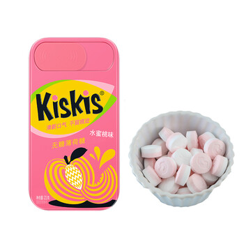 【酷滋6931925828032】酷滋 Kiskis 无糖薄荷糖 网红休闲零食（水蜜桃味）21g*1盒【行情 报价 价格 评测】-京东