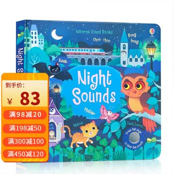 英文原版绘本 奇妙触摸发声书 夜晚的声音Night Sounds 聆听夜晚的各种声音 Usborne
