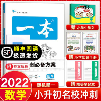 2022小升初数学 一本名校冲刺必备方案 数学 全国通用版 小学升初中六年级总复习考试真题资料练习册考点贯穿题组训练毕业真题典型例题 小升初数学