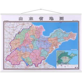 【加厚高清】2022年 山东省地图 1.4米*1米 覆膜防水 政区交通图