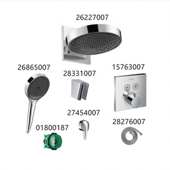 汉斯格雅（Hansgrohe）汉斯格雅境雨花洒26227707暗装26230707入墙恒温淋浴套装26230007 红色【图片 价格 品牌 ...