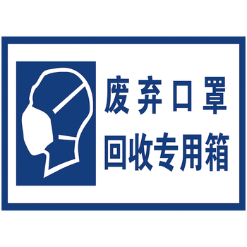 正确丢弃废弃口罩回收专用桶投放点集中处理点宣传画标识标志牌标示贴 WSE45-01 废弃口罩回收专用箱 PP覆膜贴纸 60*40厘米