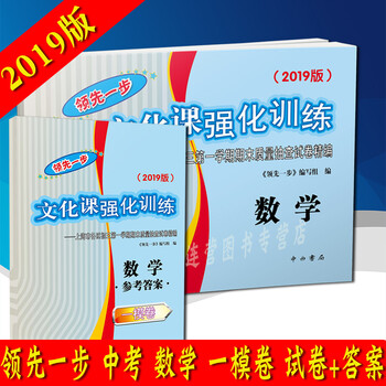 2019版领先一步 上海中考一模卷 数学 试卷+参考答案 共2本 文化课强化训练 上海市各区初三